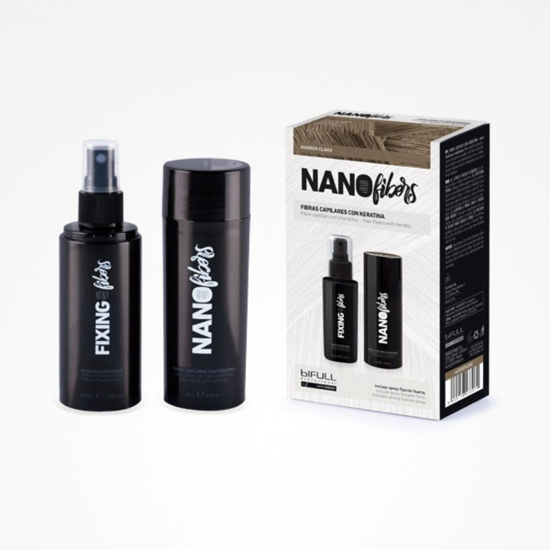 Nano Fibers diferentes tonos Pack Fibras capilares+fijador - Kissbel